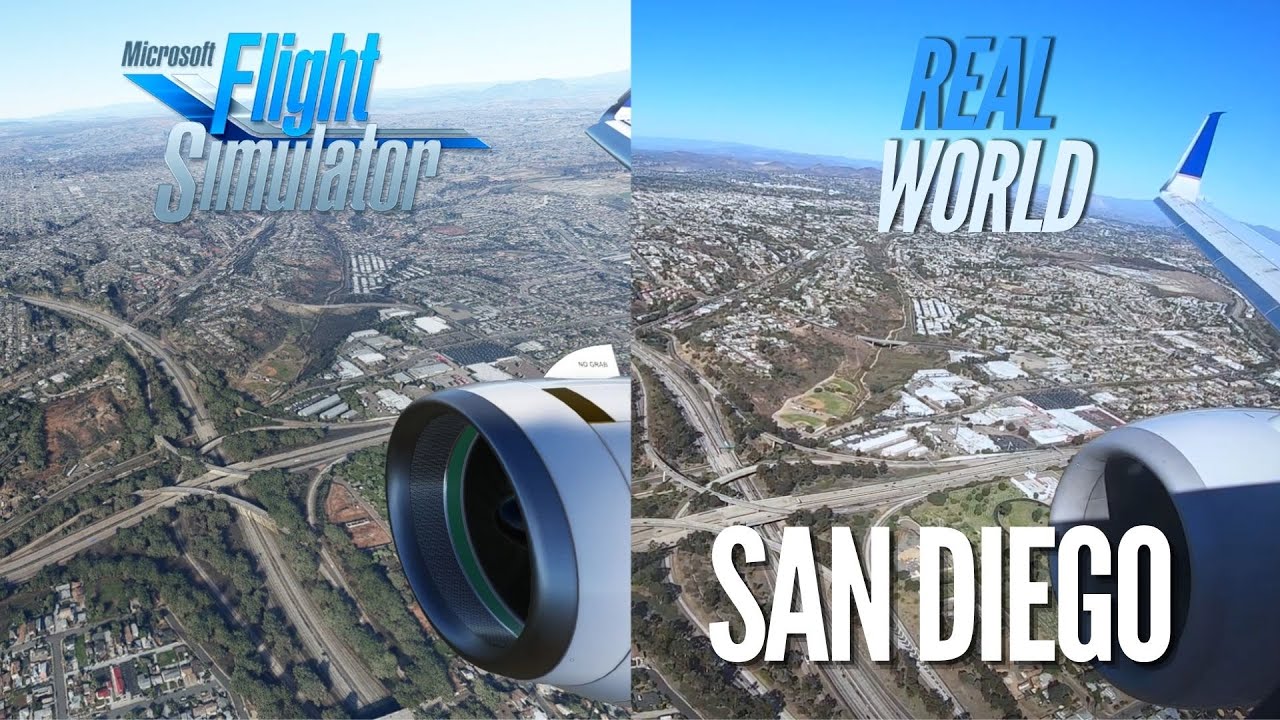 Microsoft Flight Simulator (FS2020) vs Real Life | Landing in San Diego ...