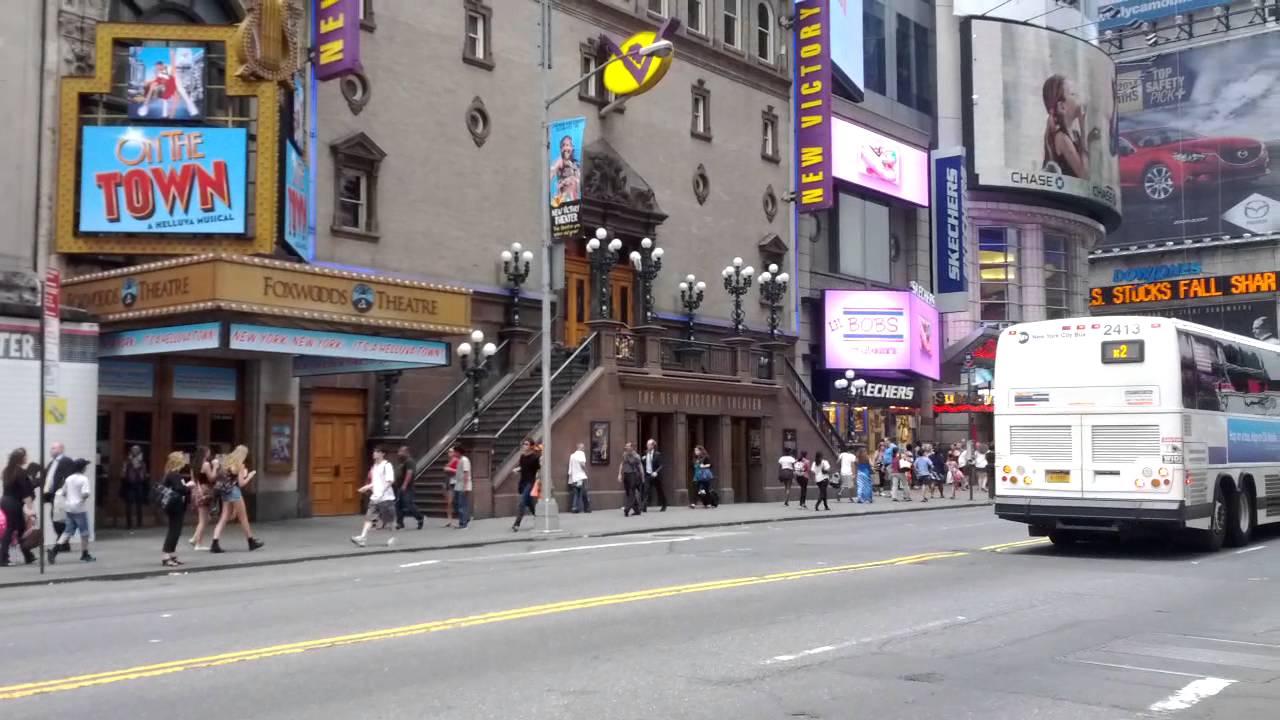 A View of a New York City Land Mark, The New Victory Theater on 42nd ...