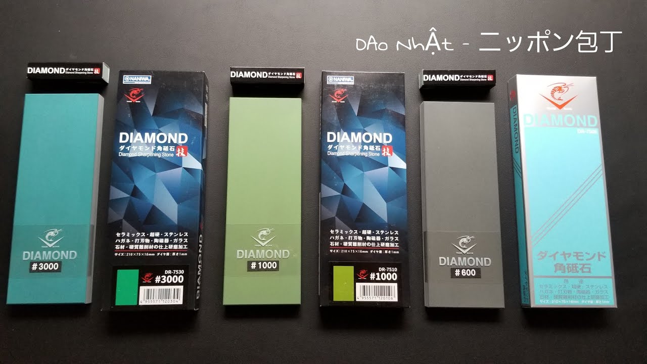 Whetstone Japanese Whetstone Naniwa Diamond Whetstone Set Grit 600/1000 ...