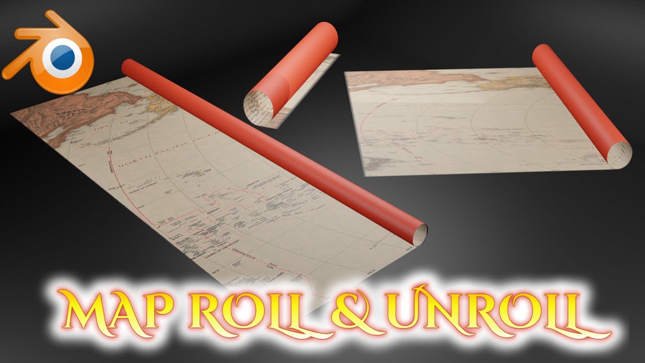 Map Roll _ Unroll Animation In Blender Using Simple Deform Modifier ...