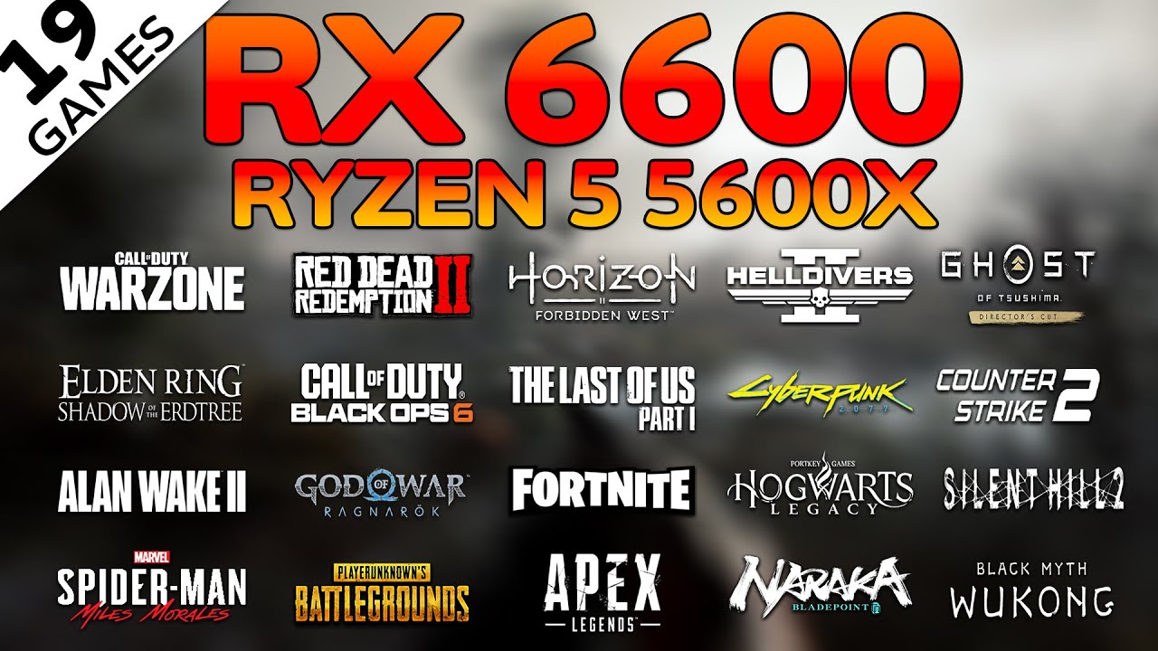 RX 6600 + Ryzen 5 5600X: Testing 19 Games - RX 6600 Gaming Benchmark ...