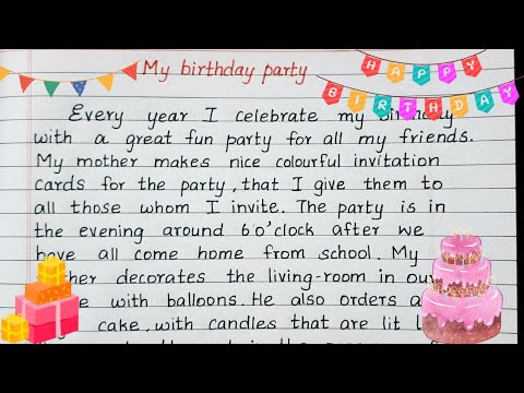 My Birthday Party | Easy Paragraph Writing On My Birthday Celebration ...