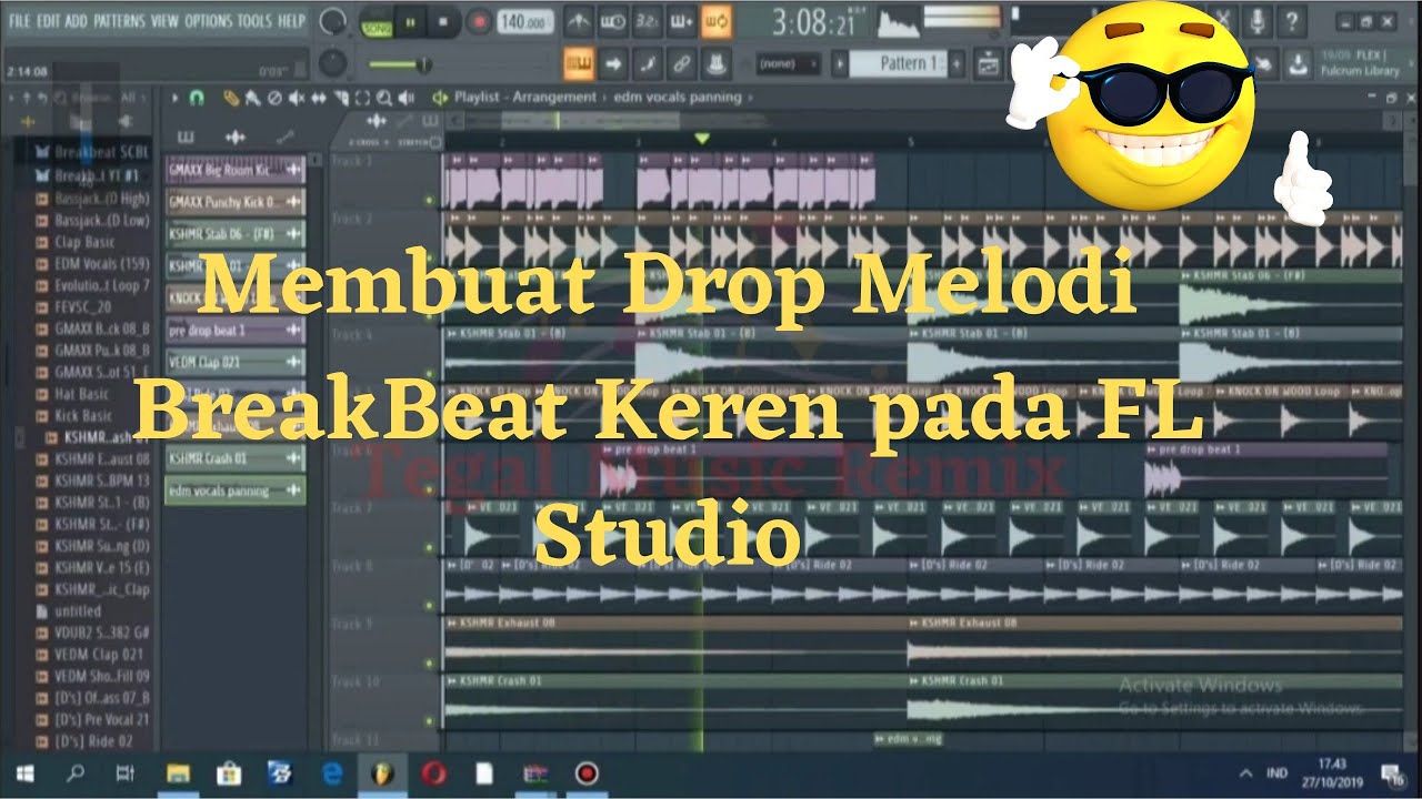 Cara Membuat Drop Melodi KEREN BreakBeat Menggunakan FL Studio - YouTube