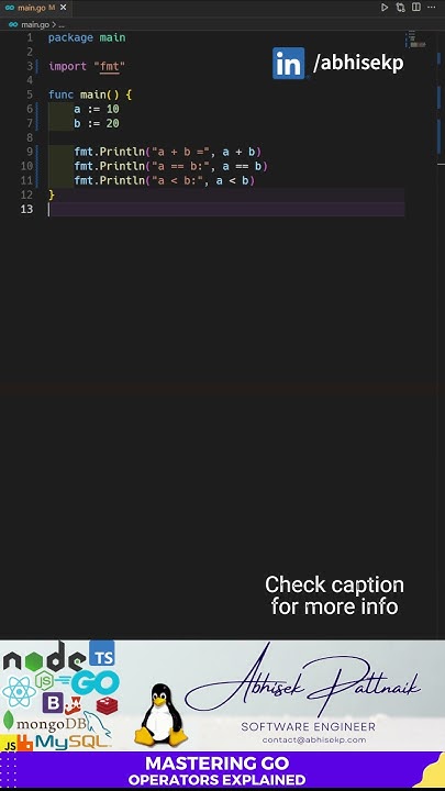 Master Go Operators: Arithmetic, Logical, Comparison #masteringGoSeries ...