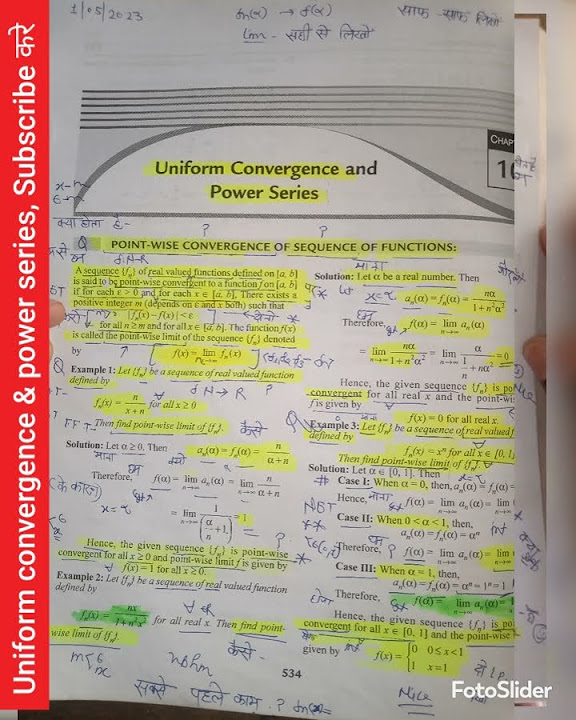Chapter-Uniform Convergence & Power Series Bsc MSc mathe CSIR-NET GATE 🙏cucet pg ug #uniform # ...