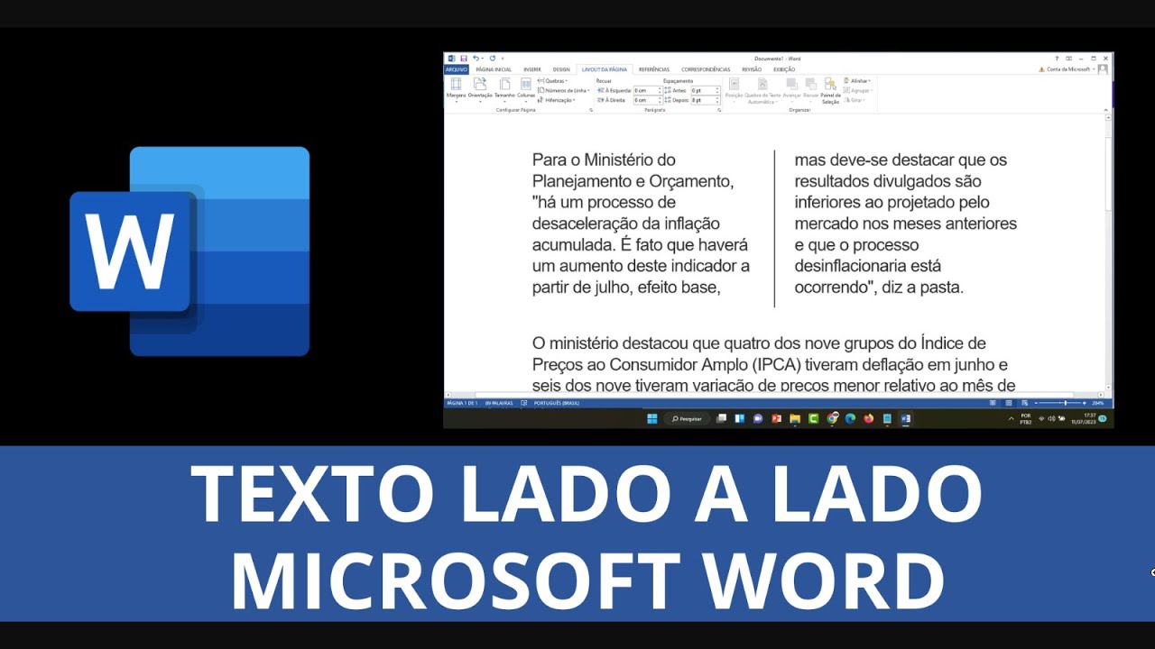 Como Colocar Texto Lado a Lado no Word 2025 (COLOCAR COLUNAS WORD ...