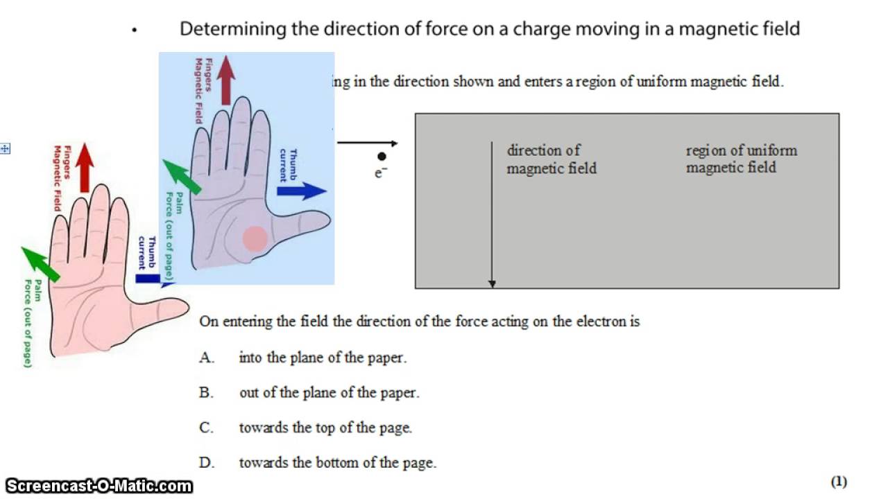 5-4 Direction of Force on a Moving Charge in a Magnetic Field - YouTube