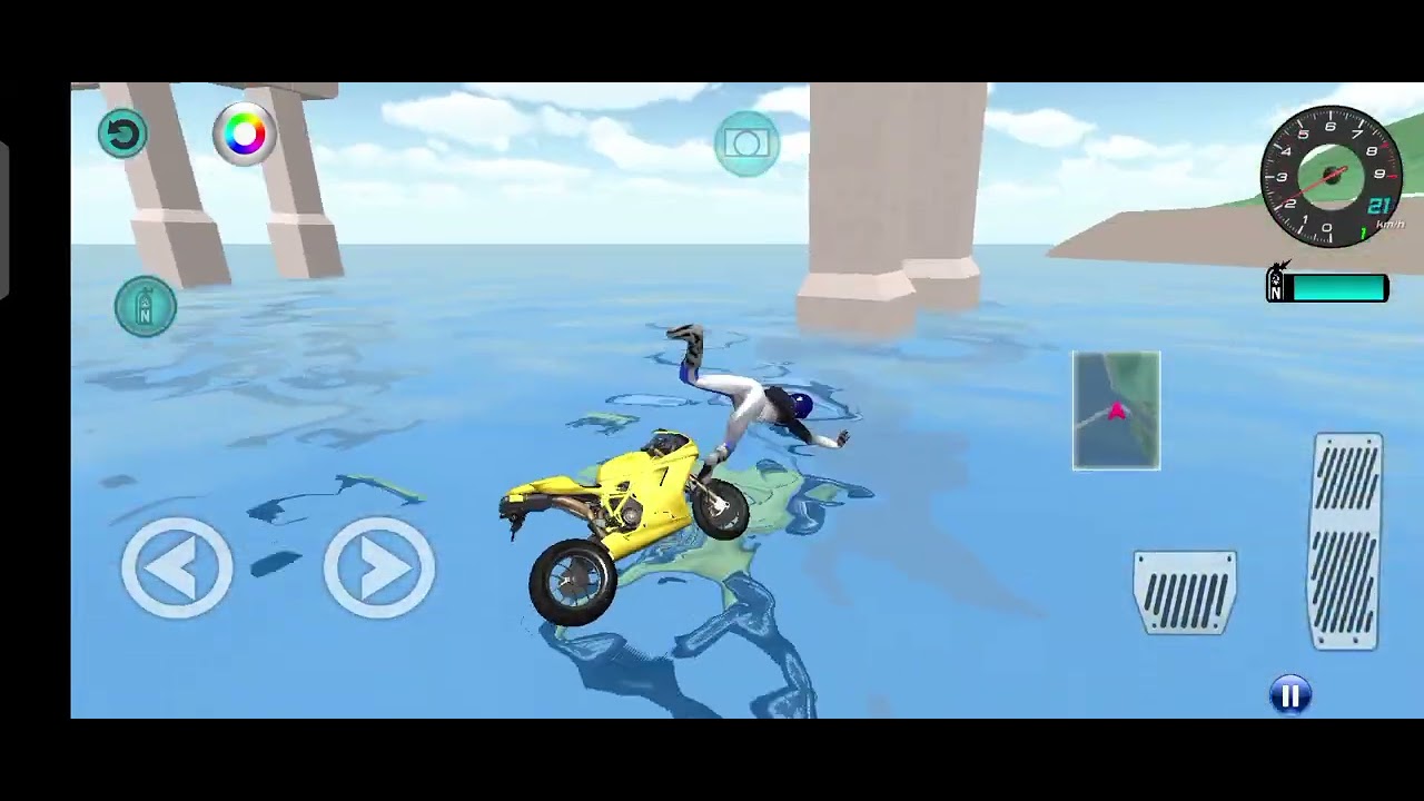 3D Driving Class-New yellow Super Motor Bike In-Rocket launch pad Funny ...