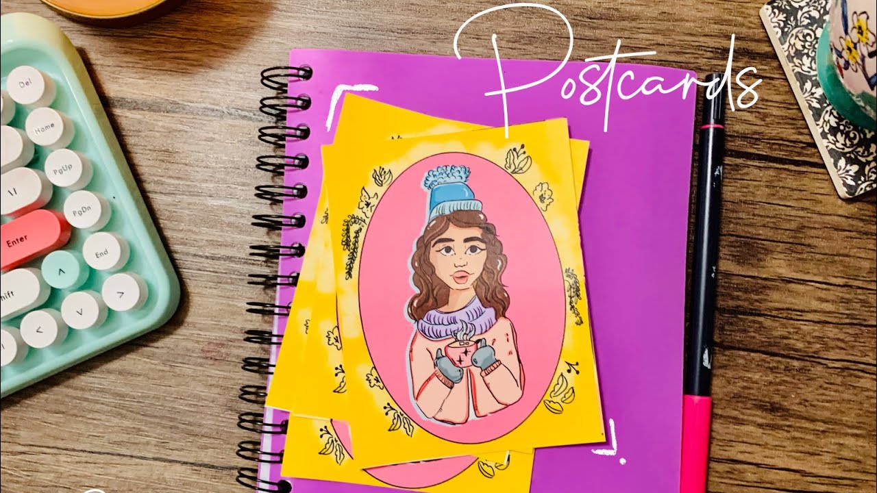 How to make postcards, ETSY postcards, illustration of a postcard, life ...