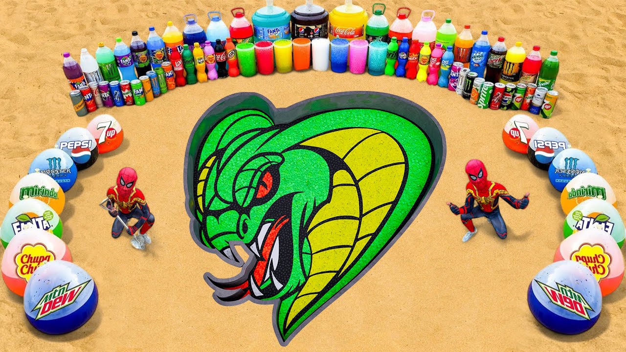 How to Make Cobra with Orbeez & Cement, Balloons of Fanta, 7up, Coca ...