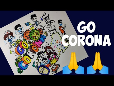 GO CORONA DOODLE ART||DOODLE ART || HOW TO DRAW DOODLE ART - YouTube