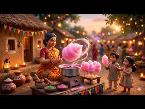 Tiny Village Cotton Candy for Kids 🍭 Miniature Doll Mother Making Sweet Treat | ASMR Oasis