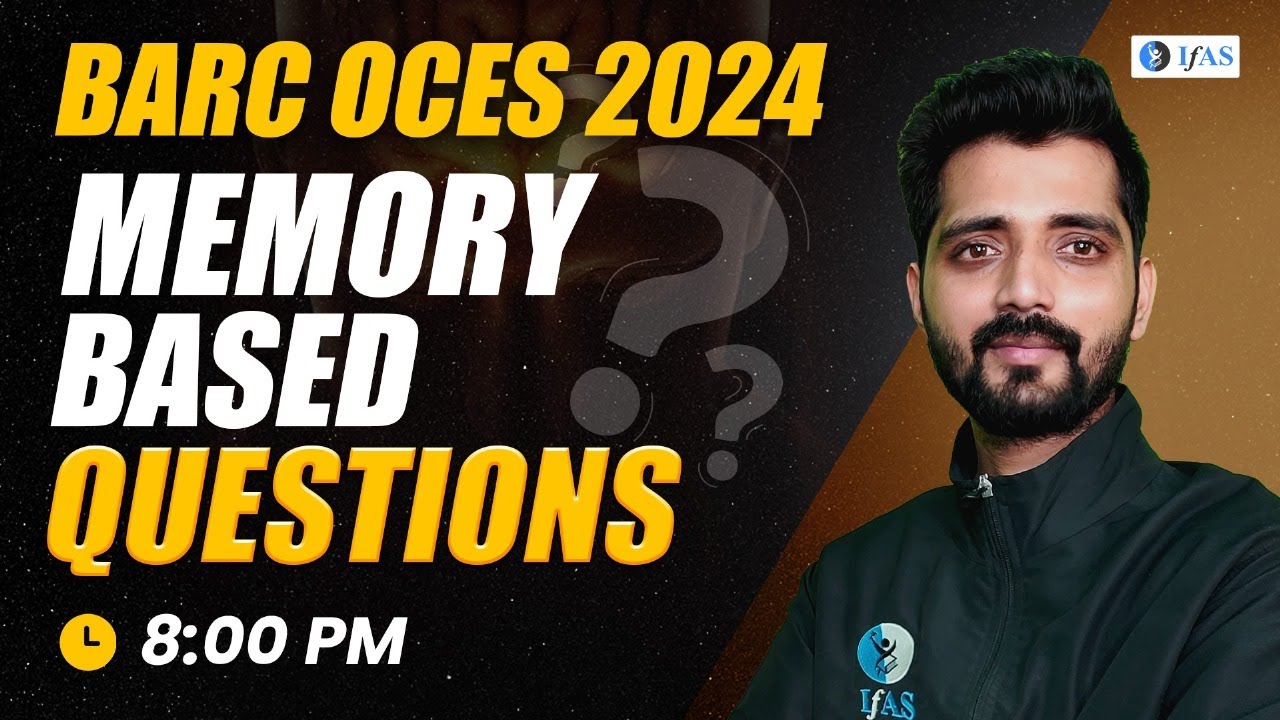 BARC OCES Memory Based Question 2024 | BARC OCES Chemistry Question ...