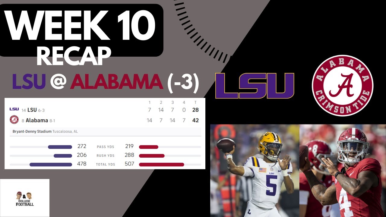 ALABAMA VS LSU Week 10 Recap - YouTube