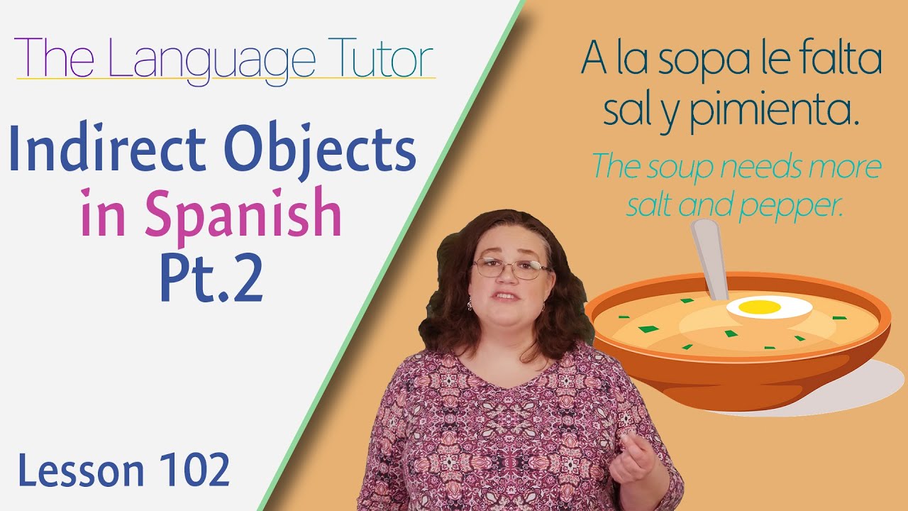 Indirect Objects Pt.2 in Spanish | The Language Tutor *Lesson 102 ...