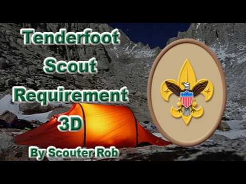 BSA Tenderfoot Rank Requirement 3D - YouTube