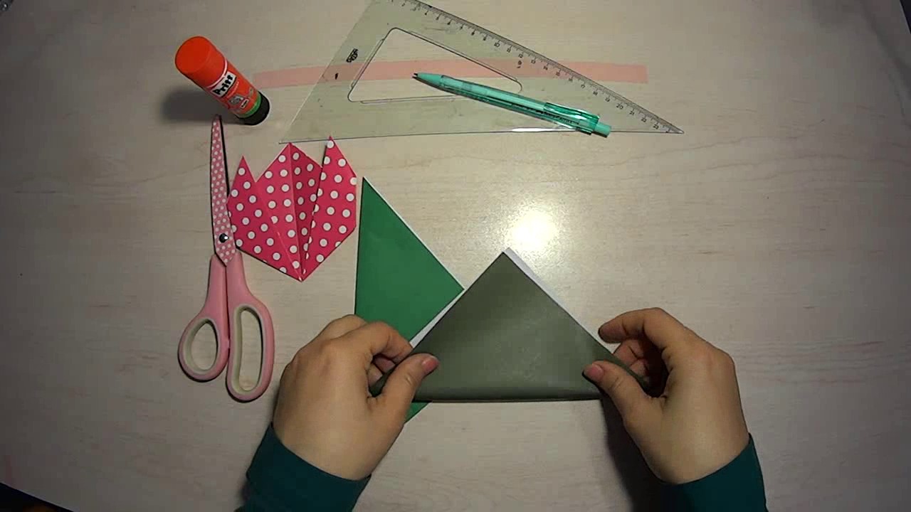 Origami Lale Yapımı / Origami Tulip Making / Diy / Eğlenceli Çocuk ...