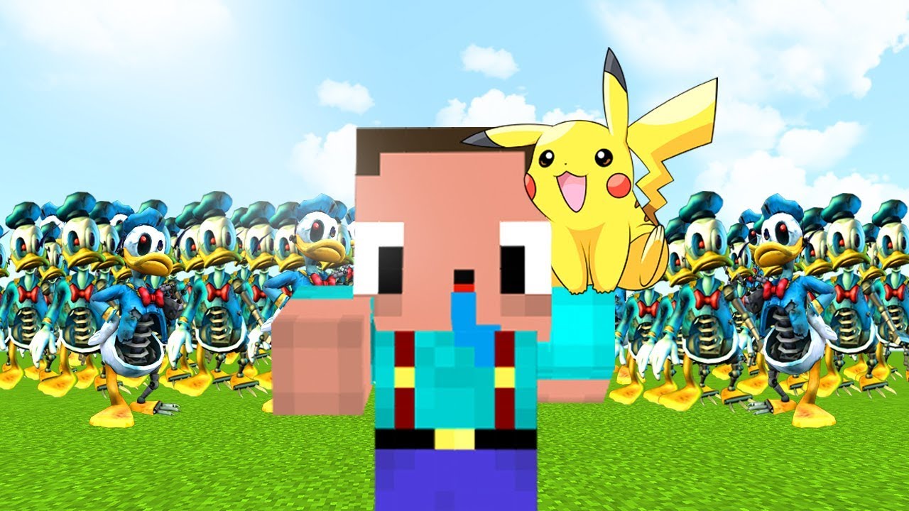 PROTEGE A PIKACHU DEL PATO DONALD ANIMATRONICO EN MINECRAFT - RETO DE ...