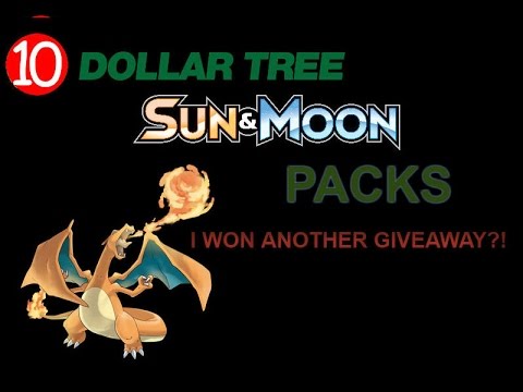 10x Dollar Tree Pokemon Sun&Moon packs! I WON ANOTHER GIVEAWAY! - YouTube