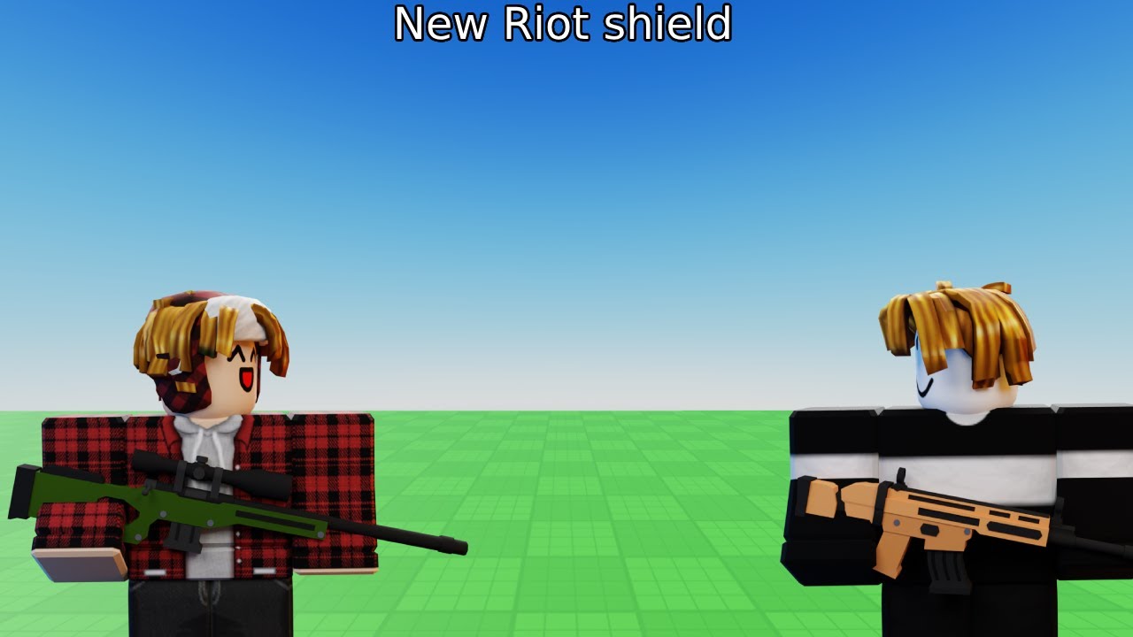 We tried out the new riot shield in Roblox rivals - YouTube