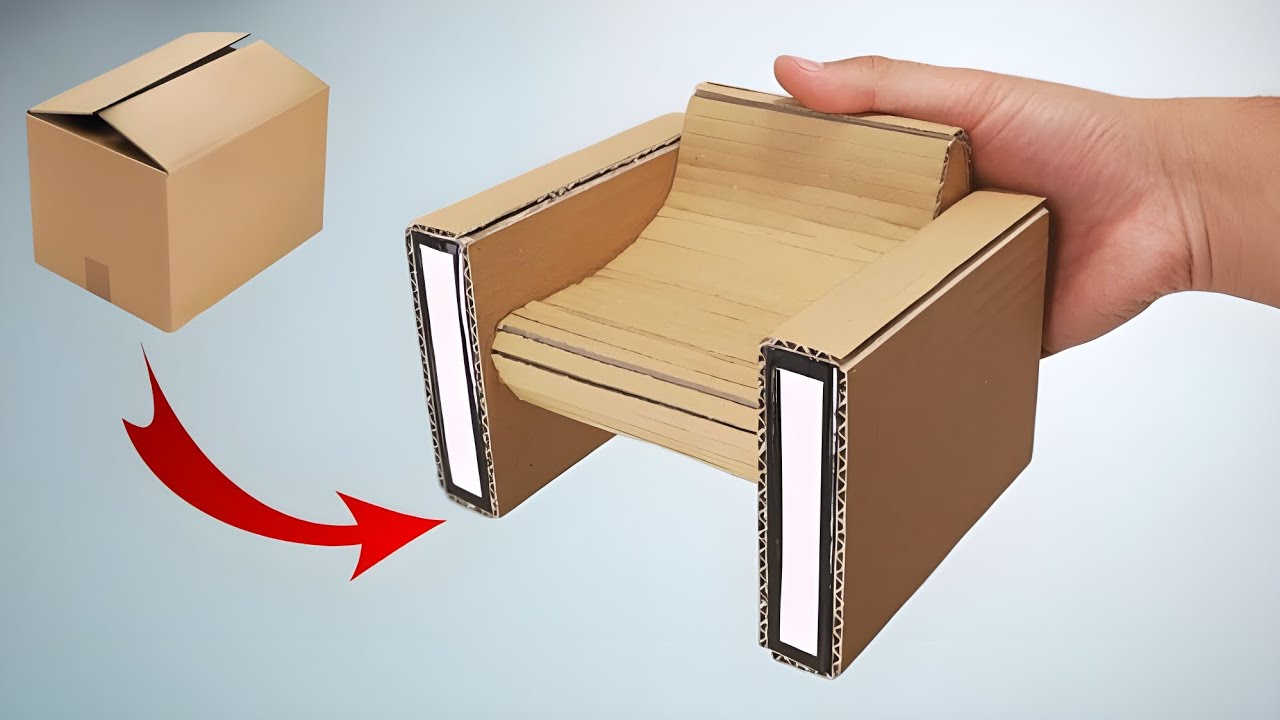 Cardboard chair design step by step - YouTube