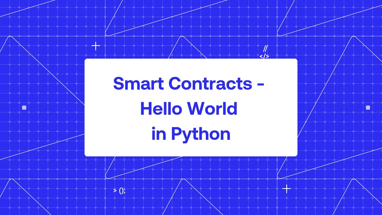 Smart Contracts - Hello World with Algorand Python - YouTube