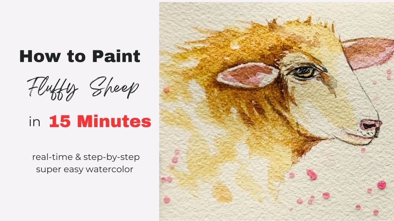 Real-time: How to Paint Fluffy Sheep-Watercolor Animals for beginners ...