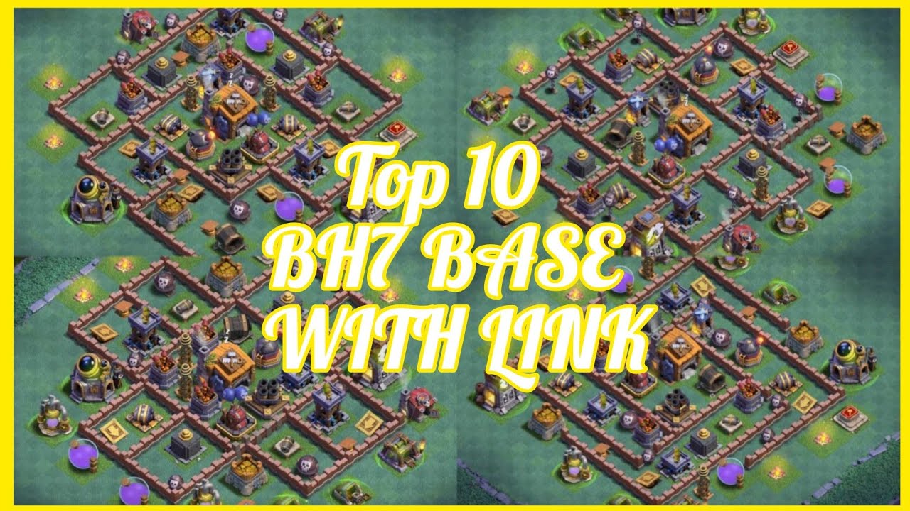 New Best BH7 Base link 2023 (Top 10) in Clash Of Clans - Builder Hall 7 ...