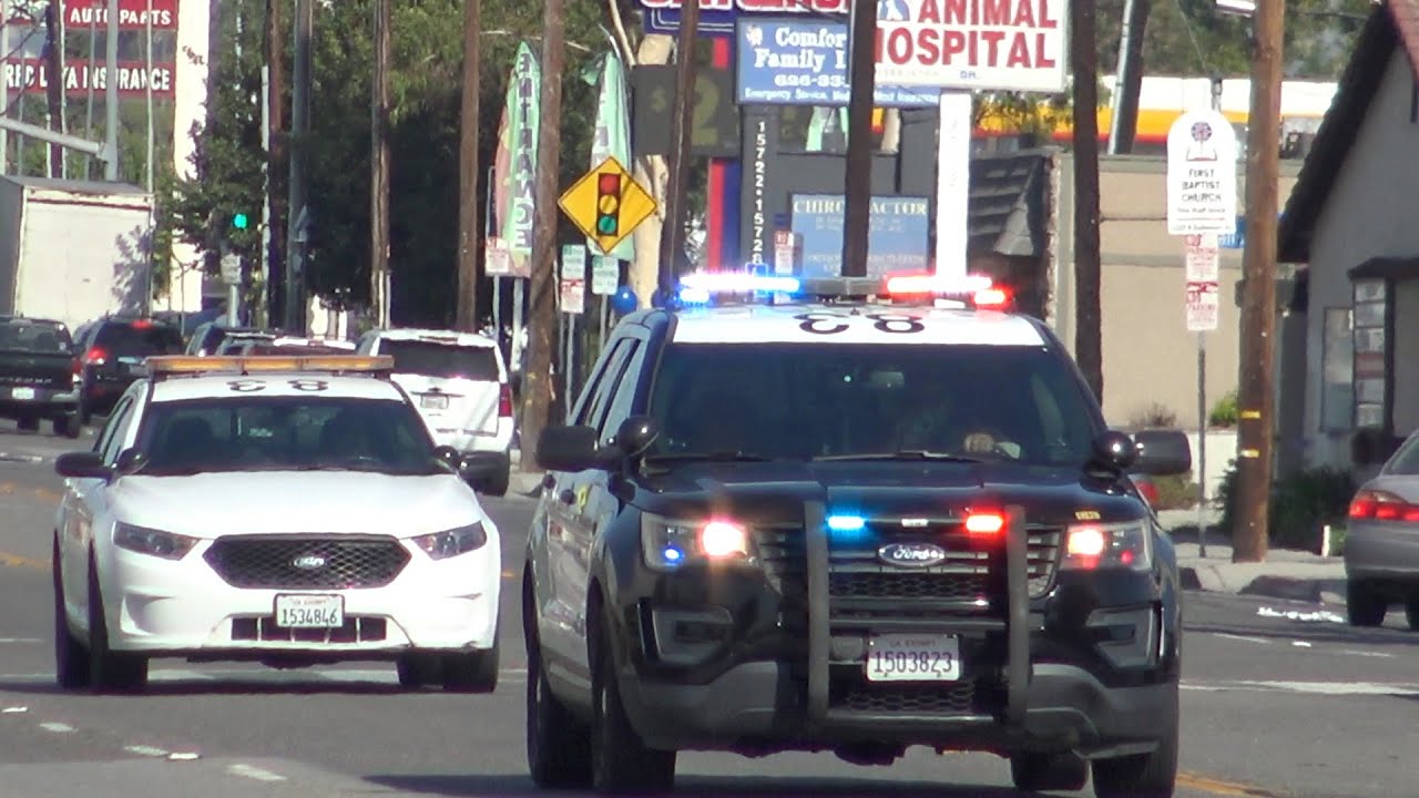 Multiple LASD Units Responding Code 3 to a Robbery - YouTube