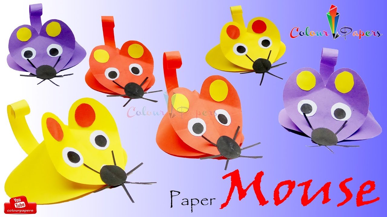 Easy Paper Mouse Craft | Paper Animals | Paper Crafts Easy | Colour ...