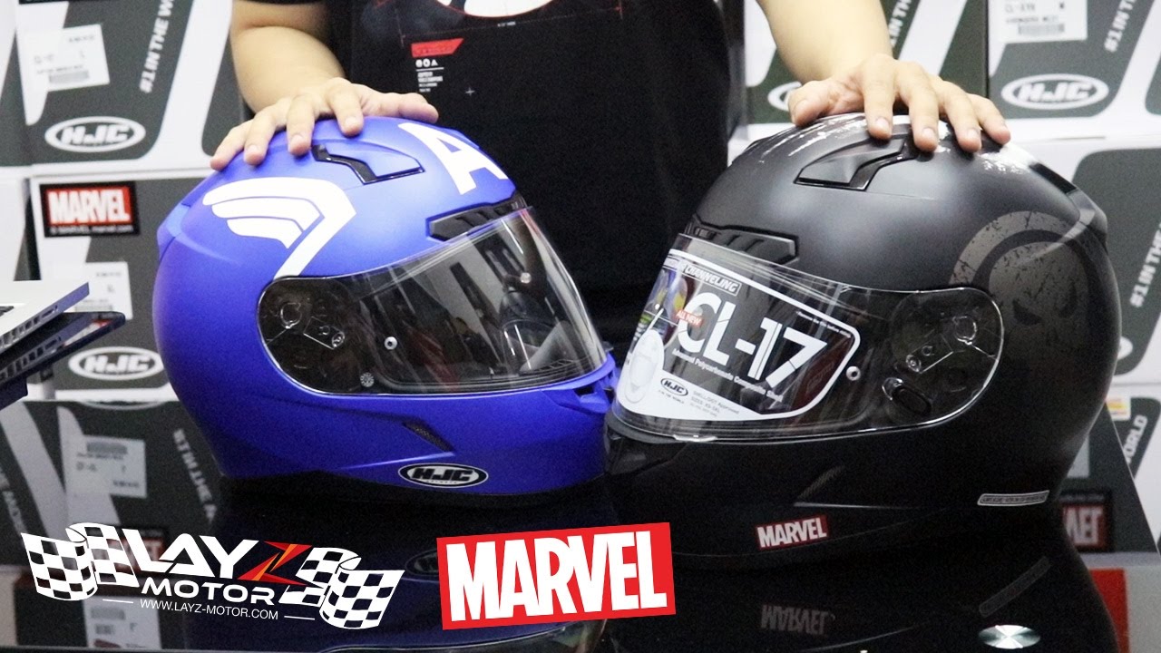 HJC Marvel Captain America & The Punisher Review by LAYZ MOTOR - YouTube