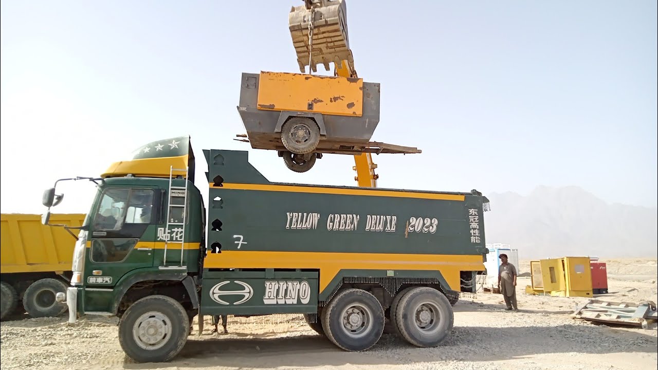 Lonking excavator load air compressor - YouTube