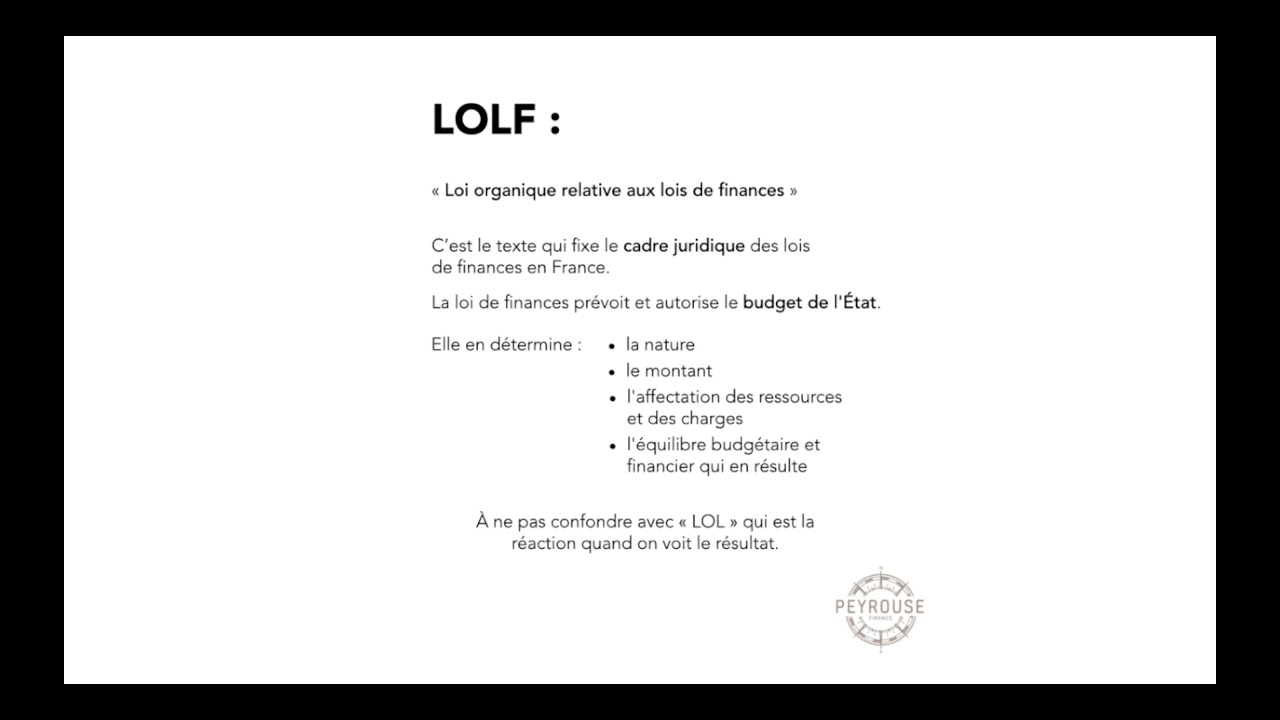 Les définitions LPF : LOLF - YouTube