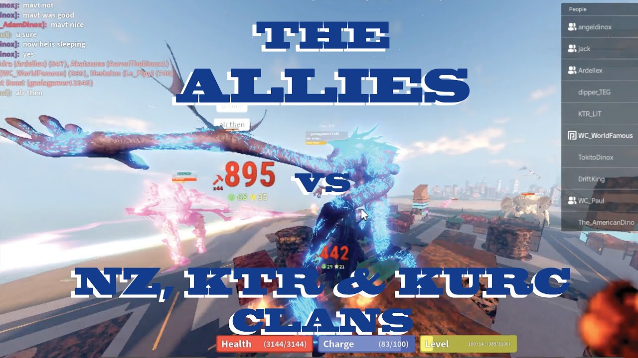 The Allies VS NZ, KTR, DD & KURC Clans in Kaiju Universe on ROBLOX ...