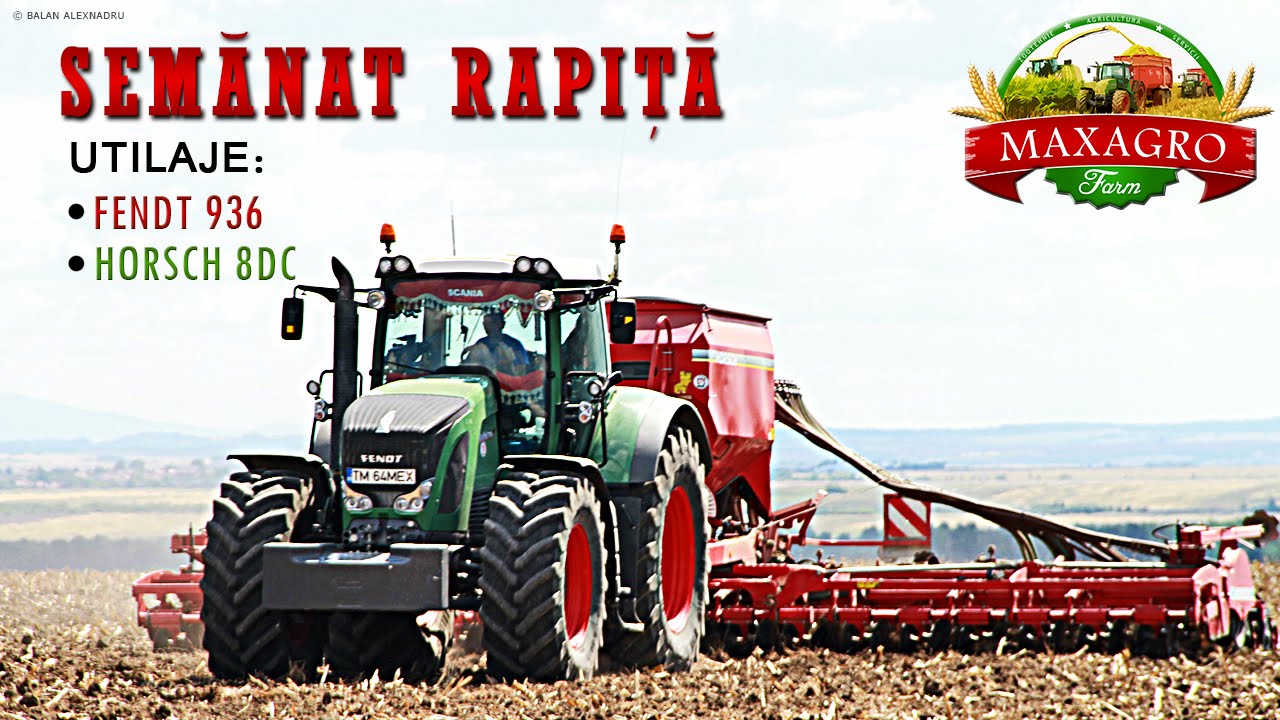 Semanat rapita - MAXAGRO FARM ( Fendt 936 + Horsch 8DC ) - YouTube