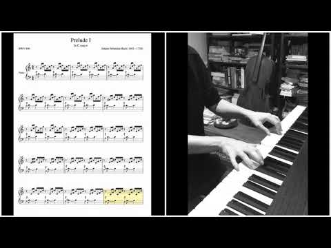 Bach Prelude in C major / with piano sheets / Piyano Bach Prelude Do majör Notası ile birlikte