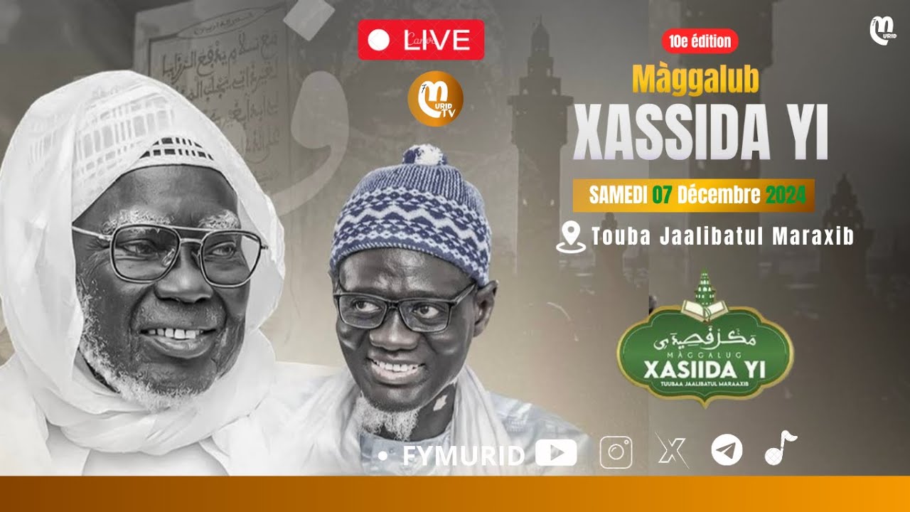 🔴En Direct | Magalou Xassida Yi Touba Jaalibatoul Marakhib 10 Edition ...