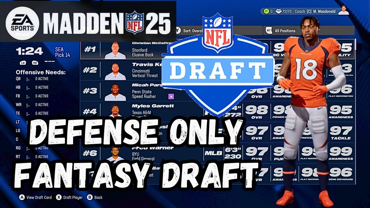 DEFENSE ONLY MADDEN 25 FANTASY DRAFT - YouTube