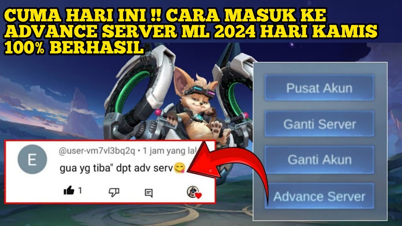 BURUAN LOGIN CUMA HARI INI‼️ CARA MASUK KE ADVANCE SERVER ML 2024 HARI KAMIS 100% BERHASIL - YouTube