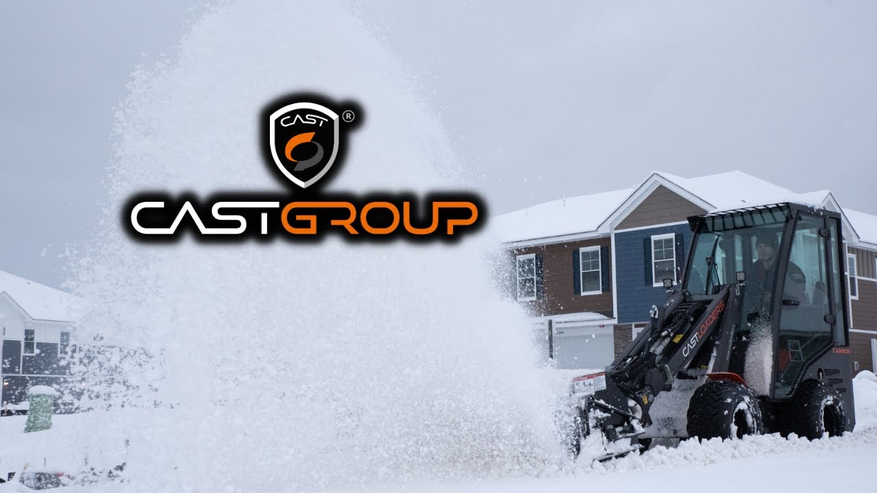 Clearing snow from walking paths with Cast Loaders - YouTube