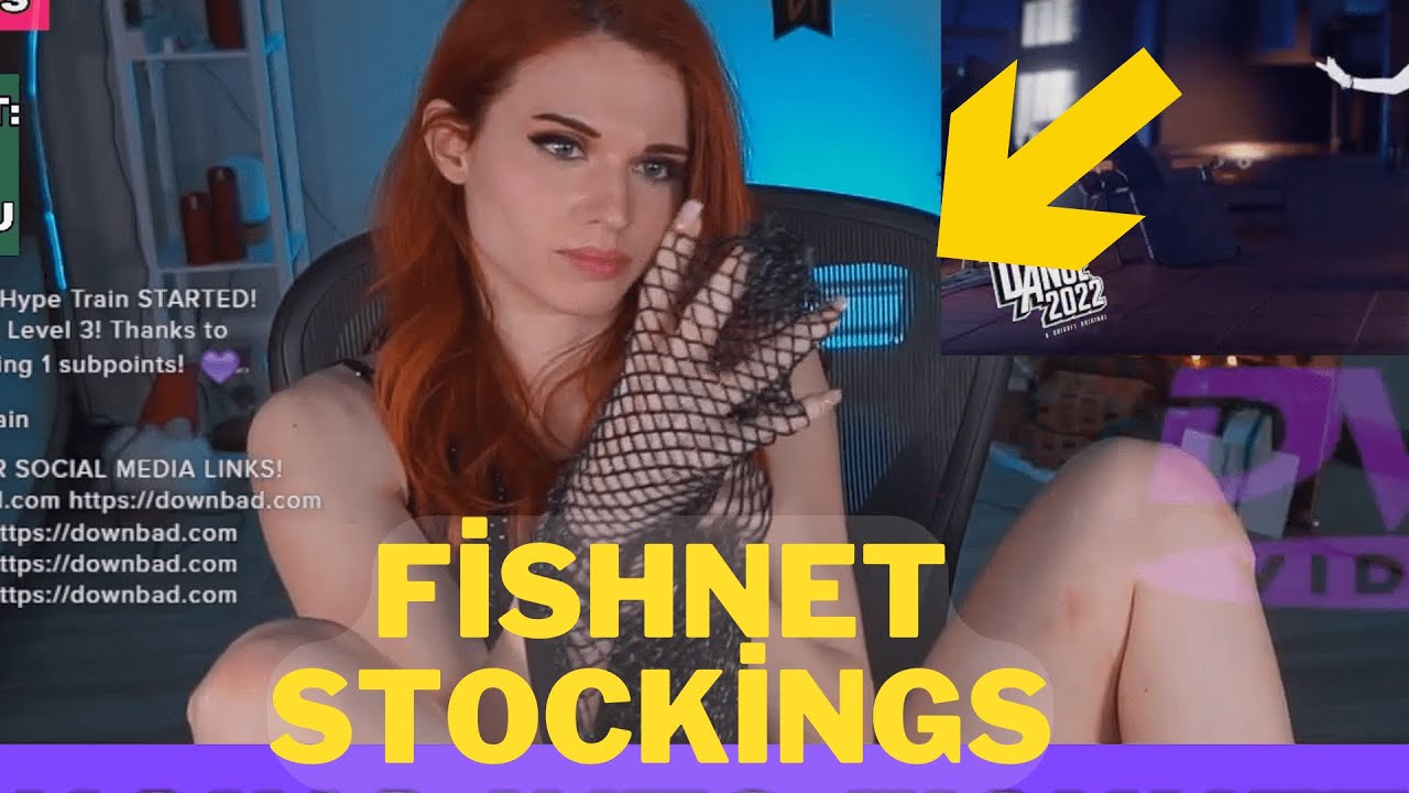 Amouranth, Trying to put on fishnet stockings 🔥🔥🔥 - YouTube
