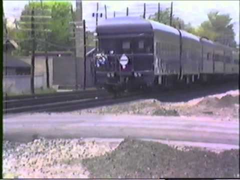Amtrak 49 at Elkhart, IN with Golden Moon and Imperial Leaf private ...