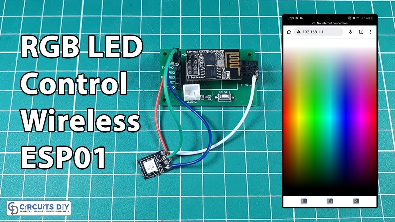How to Control RGB LED Wirelessly using ESP8266 ESP01 - YouTube