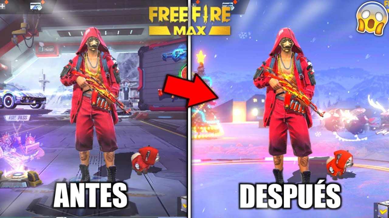 COMO PONER EL LOBBY DE NAVIDAD EN FREE FIRE MAX 2021/CAMBIAR LOBBY DE ...