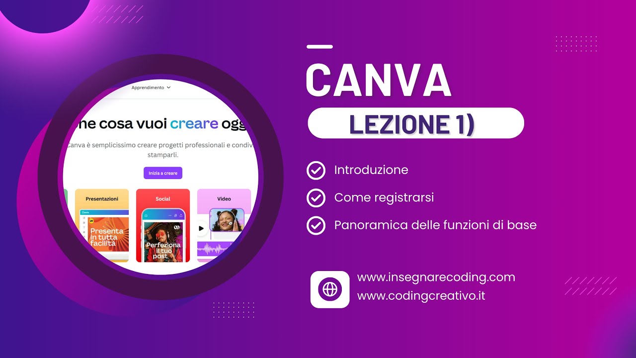 CORSO Canva 1) Introduzione a Canva e registrazione - YouTube