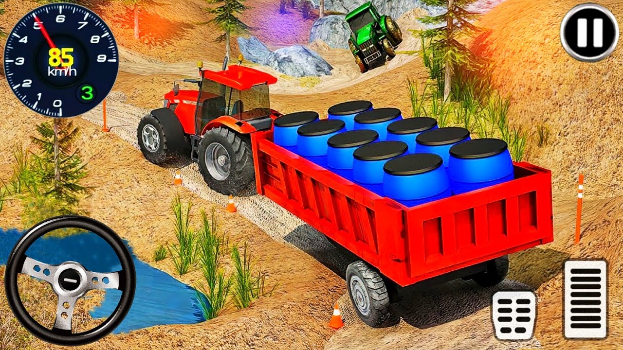 Real Cargo Tractor Trolley Simulator 3D - Tractor Off Roading Game ...