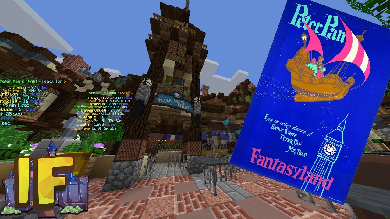 ImagineFun Disneyland in Minecraft - Peter Pan's Flight Ride Through ...