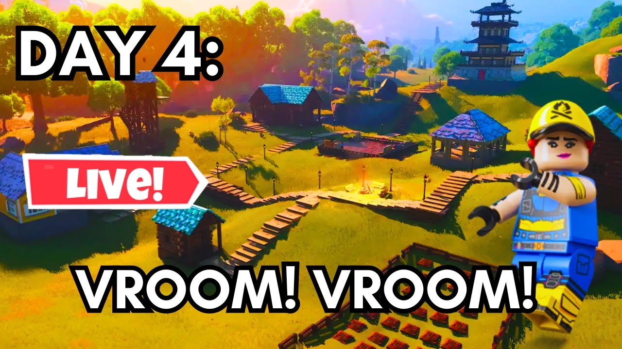 Day 4: VROOM! VROOM! Building Cars - (LIVE) Lego Fortnite Pro Gameplay ...