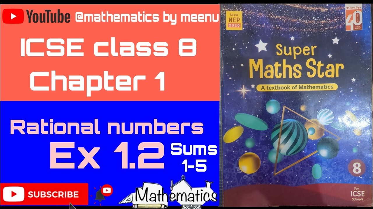ICSE mathematics class 8, Super maths star class 8, chapter 1, Rational ...