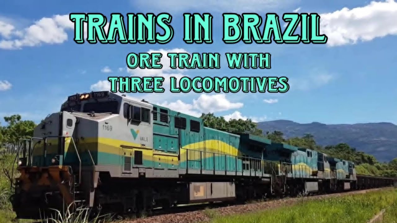 Trains in Brazil - Ore Train with Three Locomotives - YouTube
